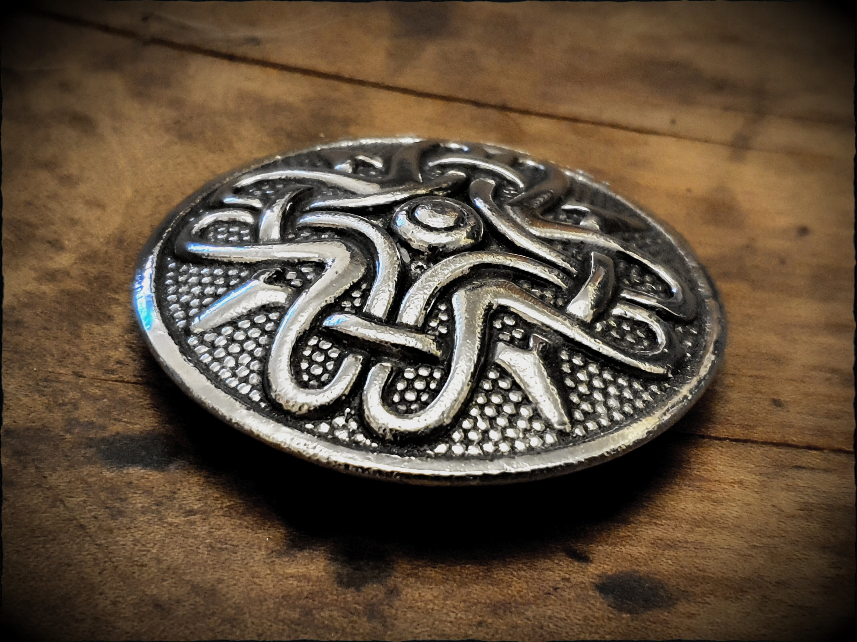 Viking Norse Pewter Circular Disc Brooch | Etsy