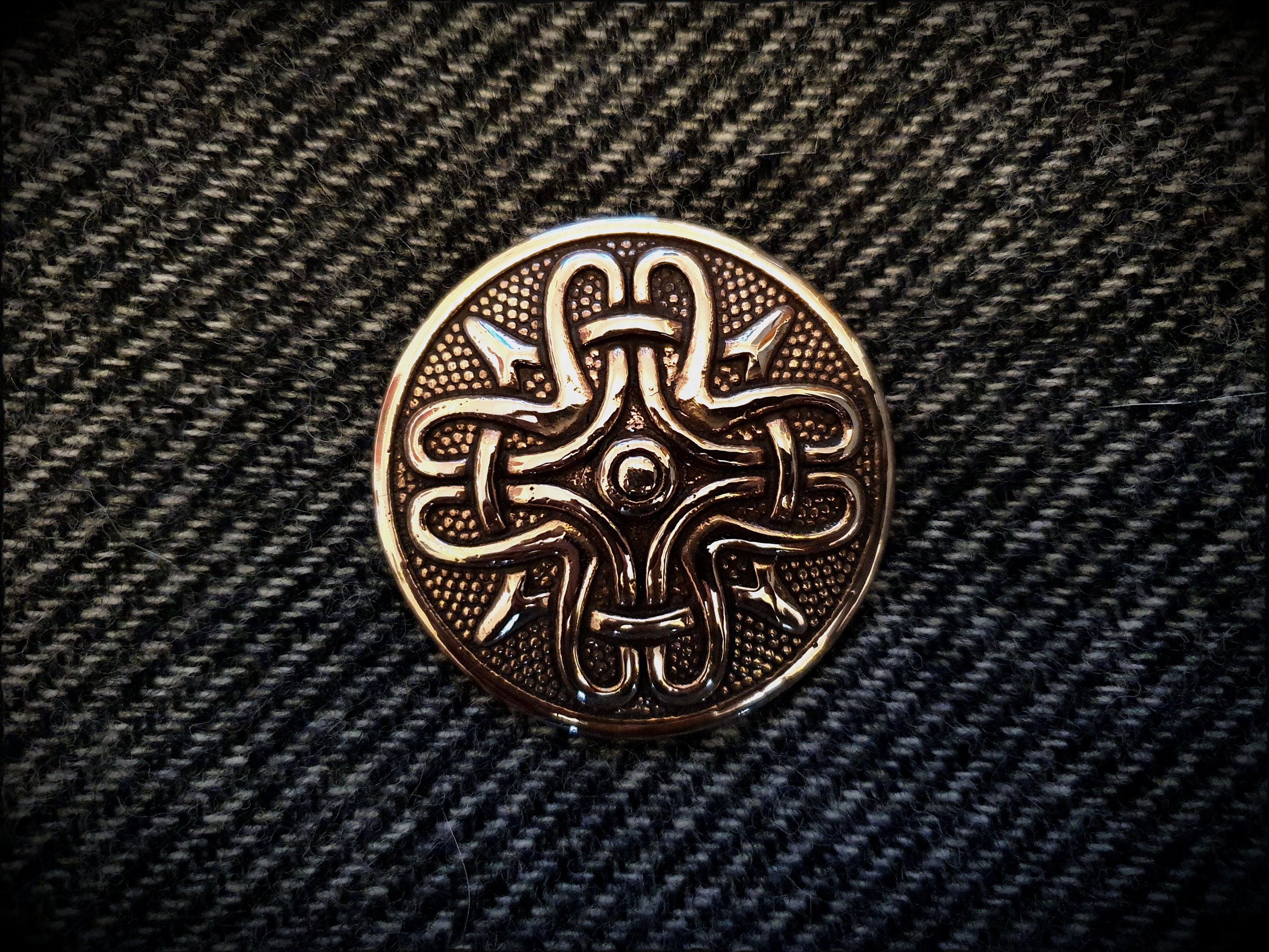 Viking Norse Bronze Circular Disc Brooch - Etsy