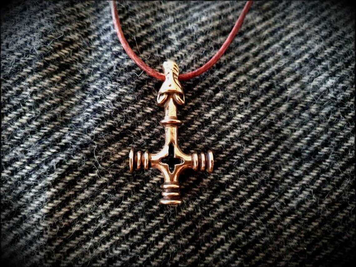 Viking Wolf Cross Hammer Mjölnir Pendant Necklace - Etsy