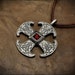 Silver Viking Saxon Canterbury Cross Pendant Necklace With Garnet - Etsy