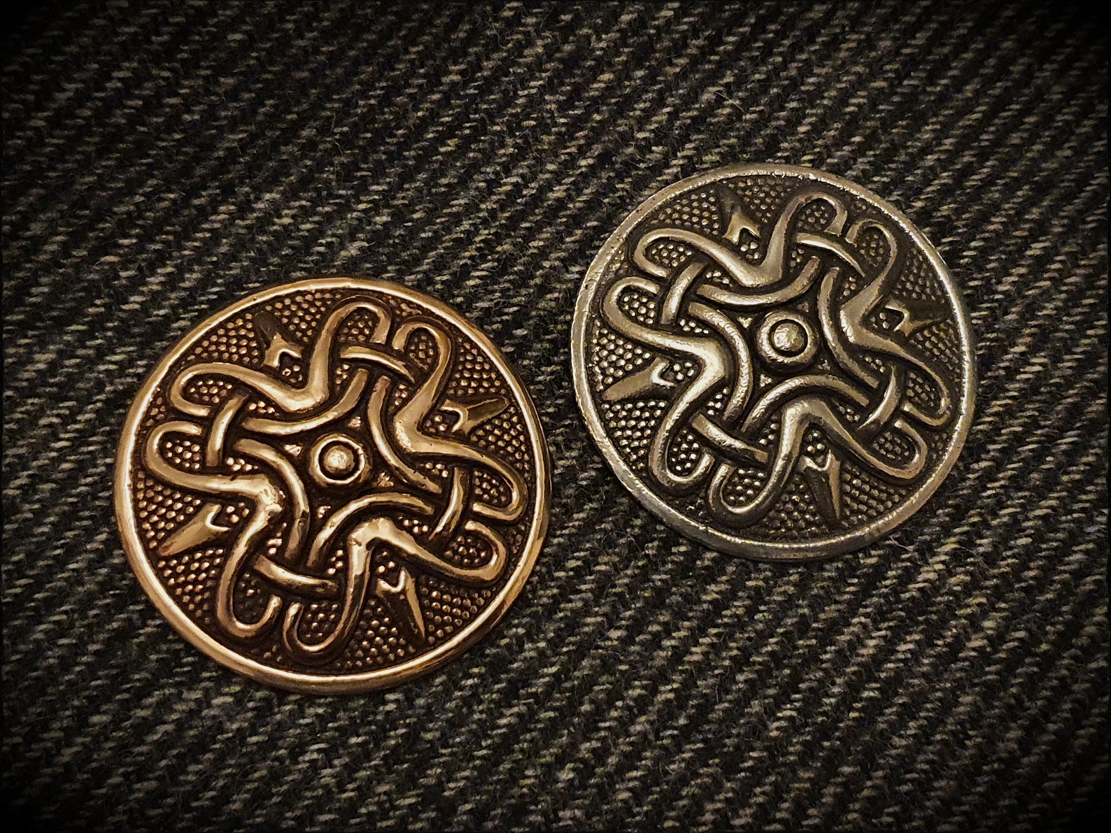 Viking Norse Bronze Circular Disc Brooch - Etsy