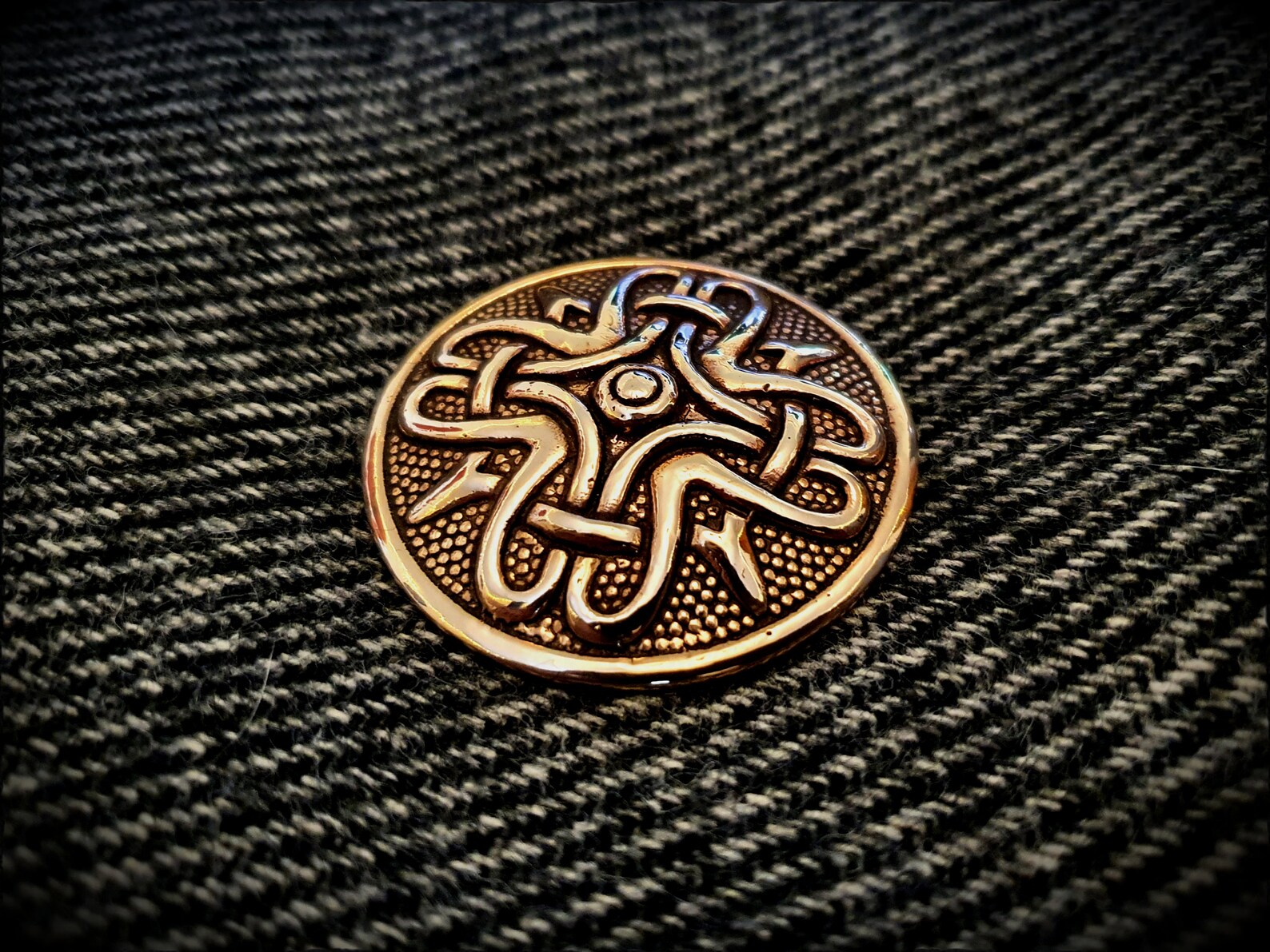 Viking Norse Bronze Circular Disc Brooch - Etsy