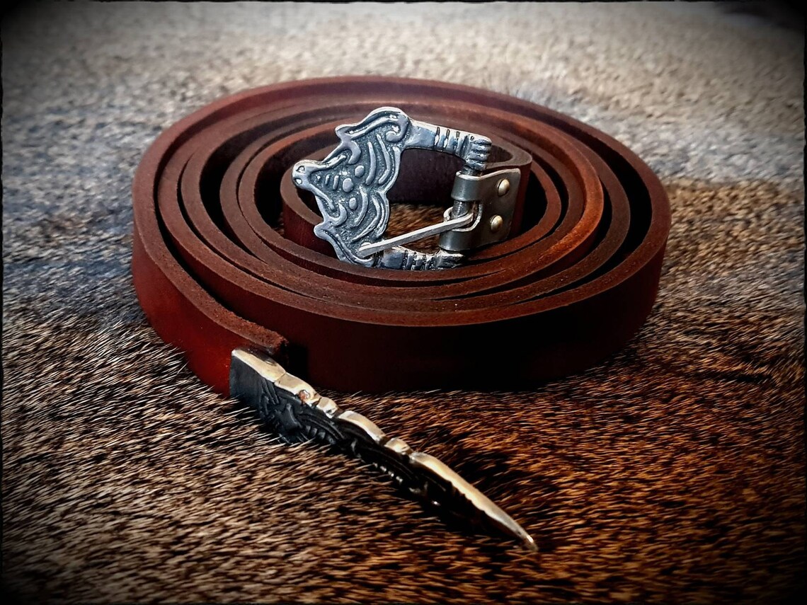 Viking Saxon Belt With Buckle and End Tip | Etsy