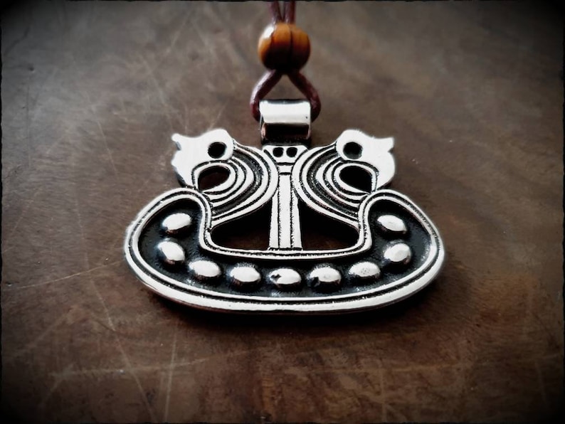 Sterling Silver Danish Viking Dragon Ship Pendant - Etsy UK