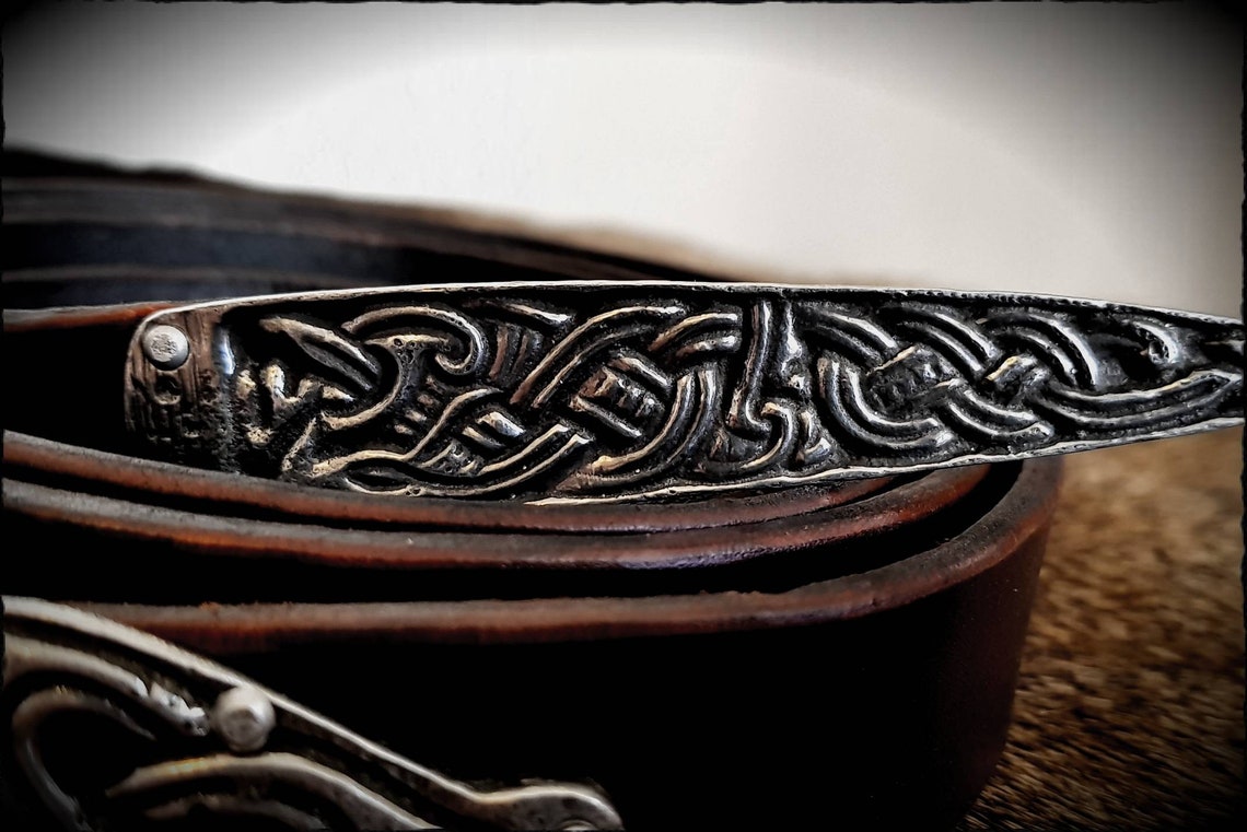 Viking Saxon Celtic Leather Belt With Pewter Buckle and Strap - Etsy