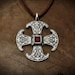 Silver Viking Saxon Canterbury Cross Pendant Necklace With Garnet - Etsy