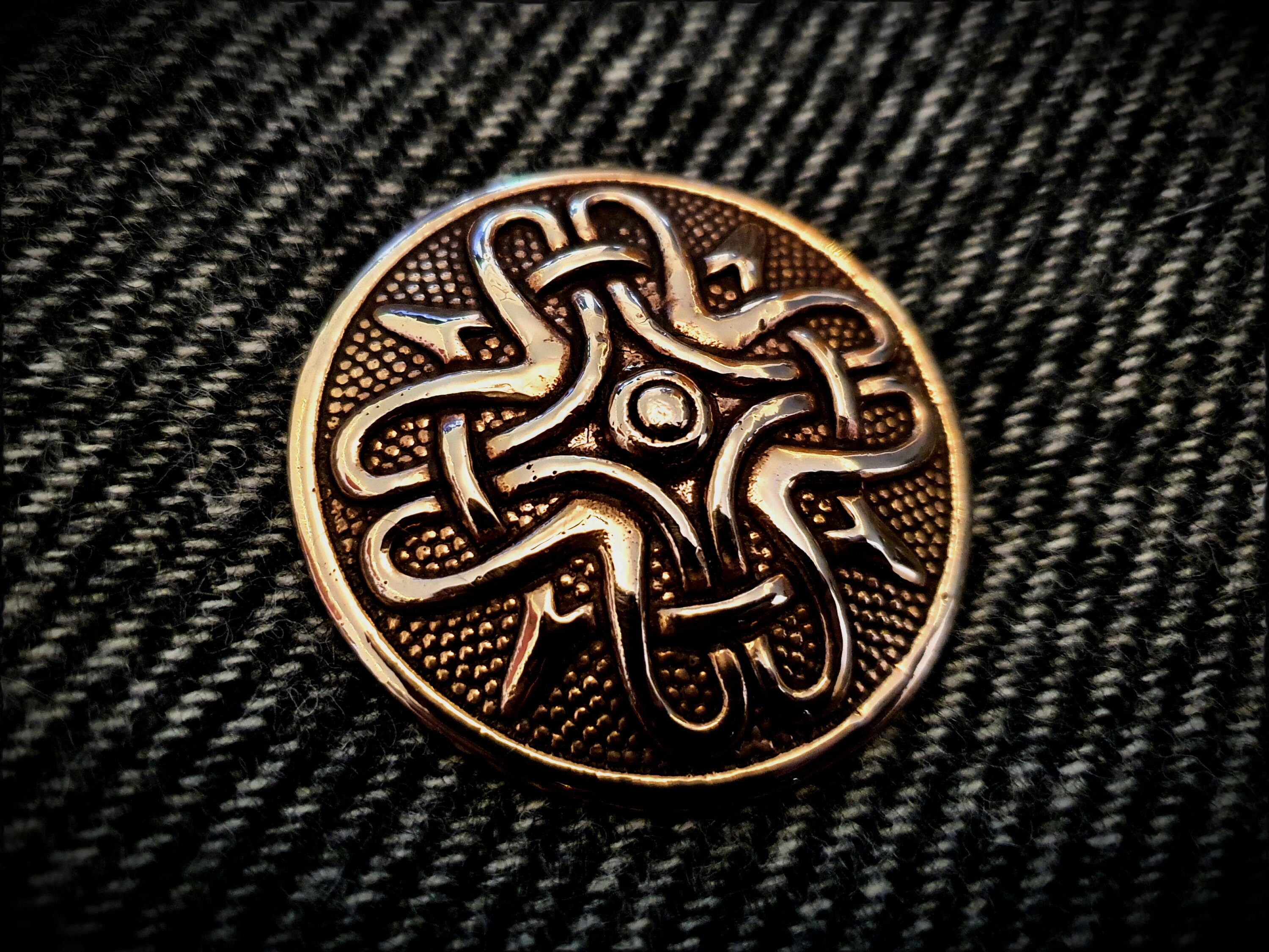 Viking Norse Bronze Circular Disc Brooch - Etsy