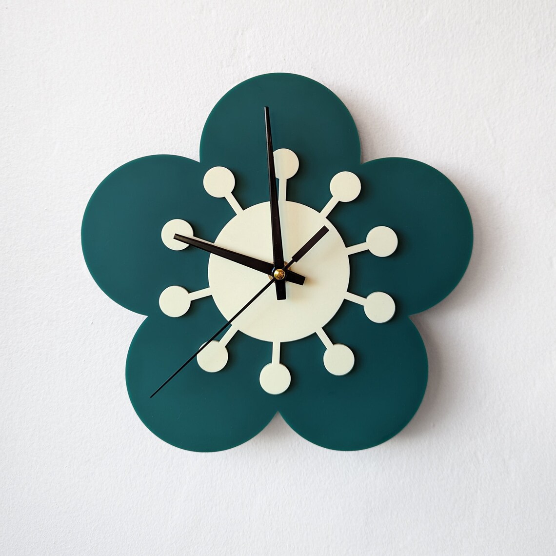 Flower Wall Clock - Etsy