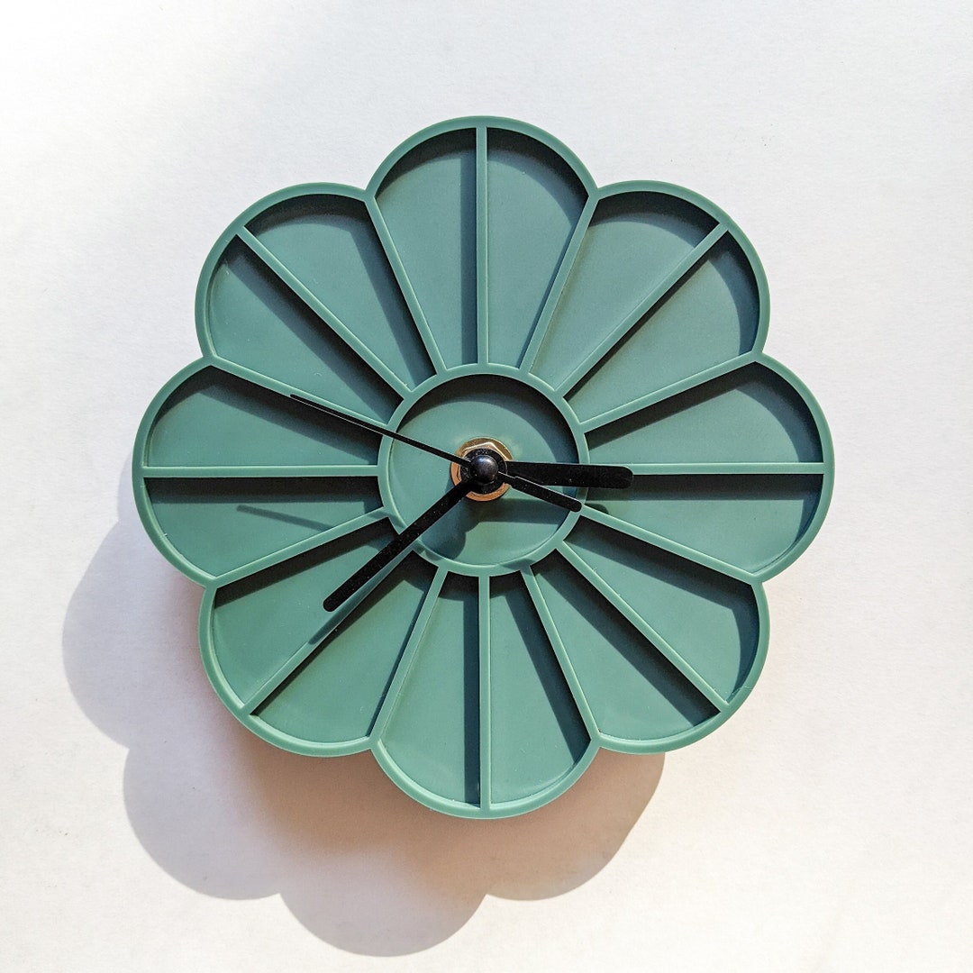 Mini Graphic Flower Acrylic Wall Clock - Etsy