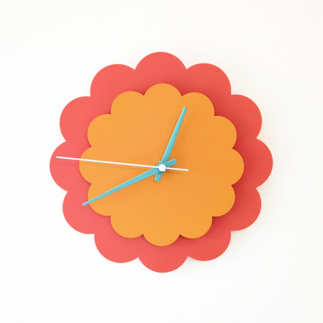 Layered Flower Acrylic Wall Clock - Large - Etsy