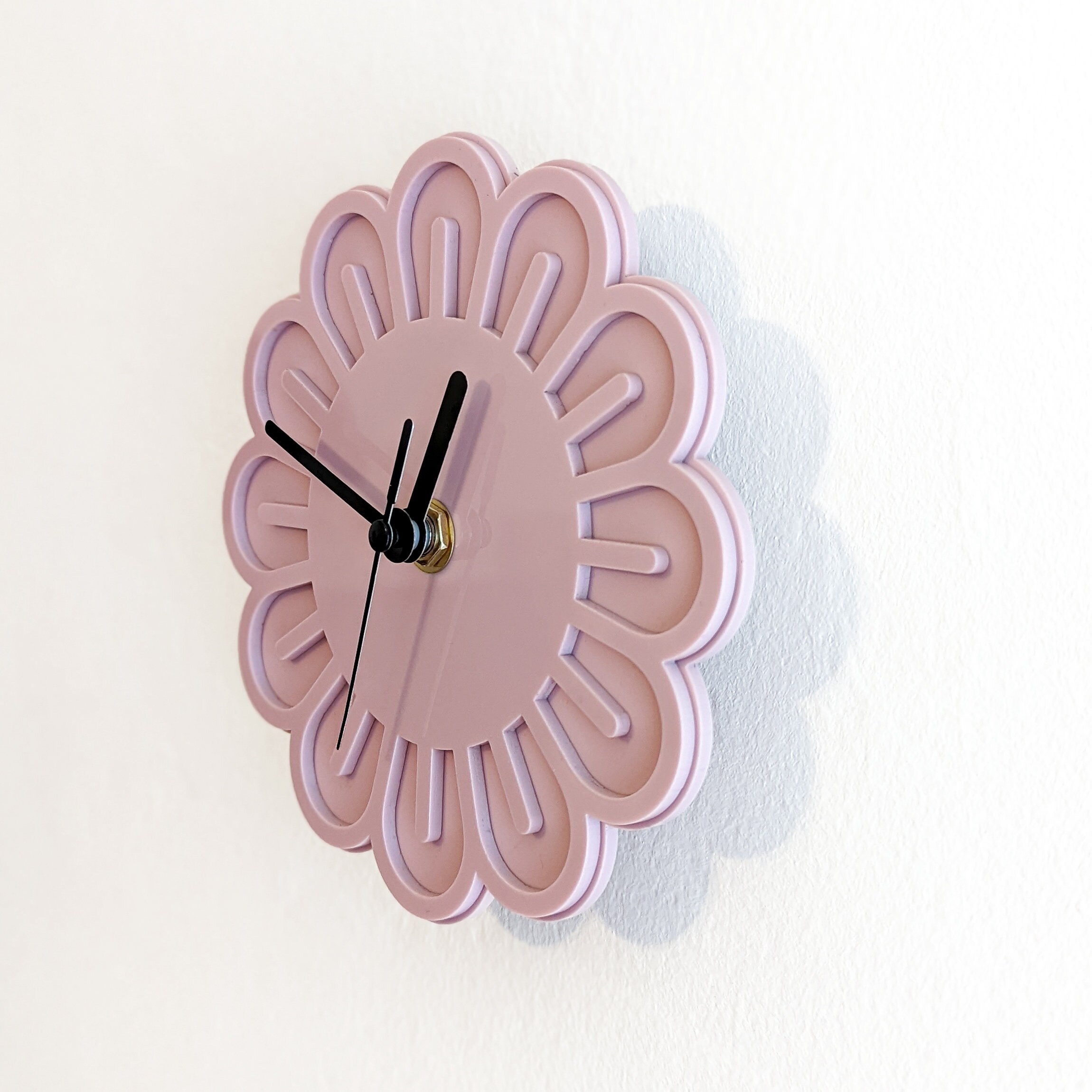 Mini Flower Acrylic Wall Clock | Etsy