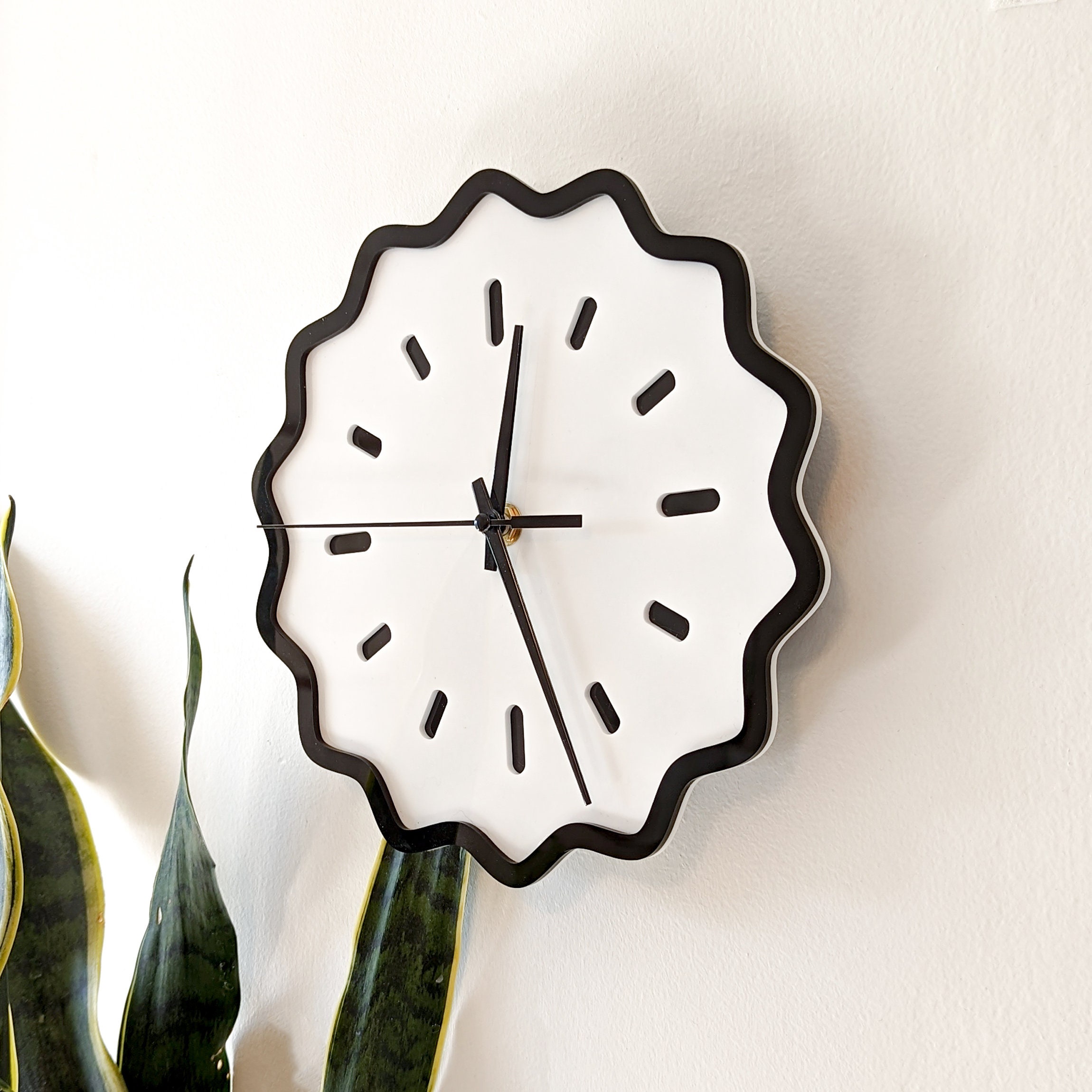 Fluted Geometric Acrylic Wall Clock - Etsy