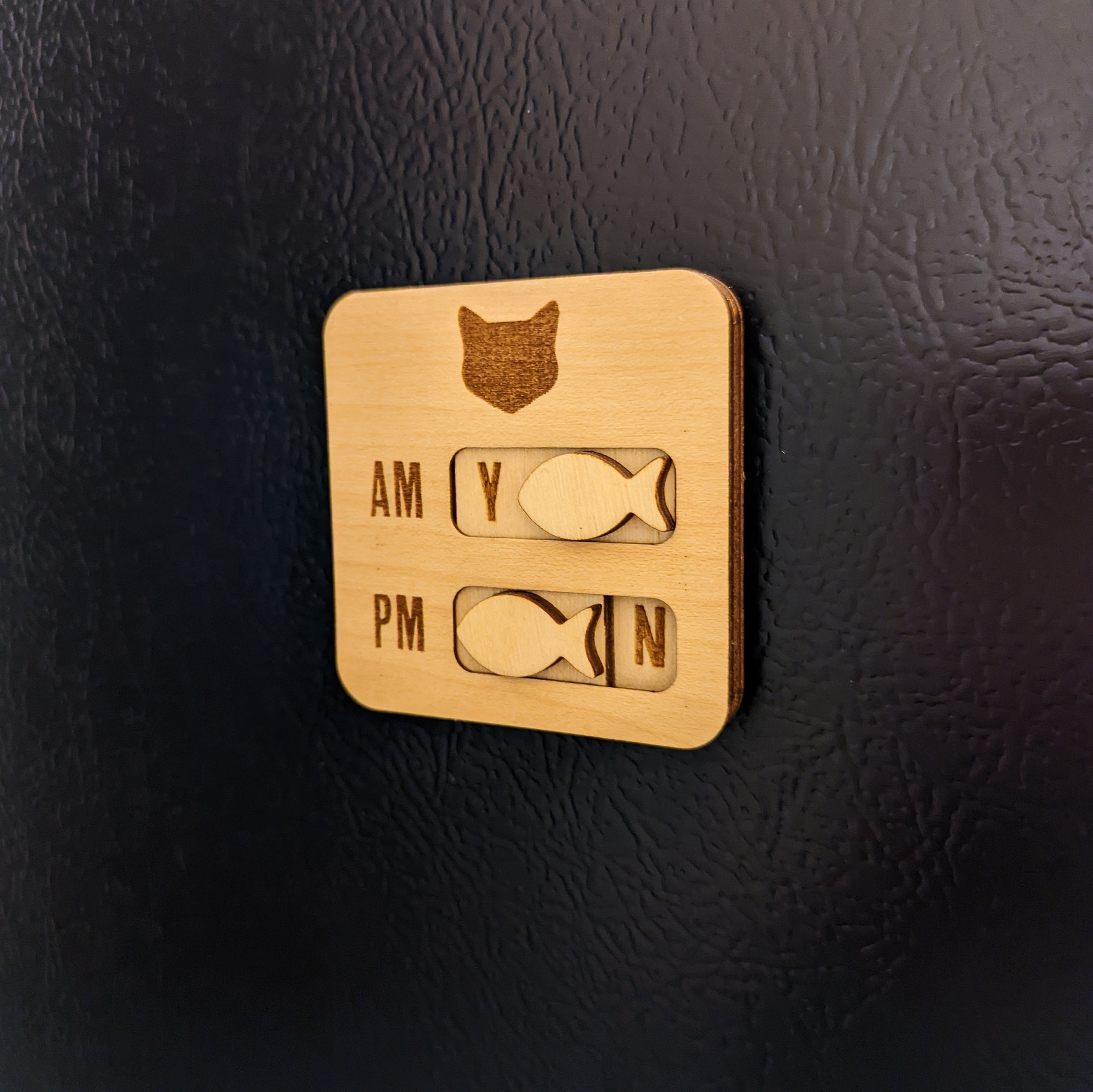 Cat Feeding Tracker Magnet Toggle SVG - EPS Laser Cut Files - Etsy