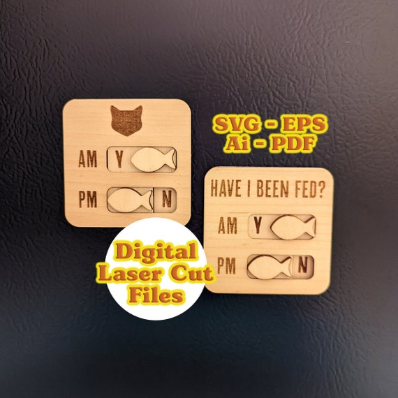 Cat Feeding Tracker Magnet Toggle SVG EPS Laser Cut Files | Etsy