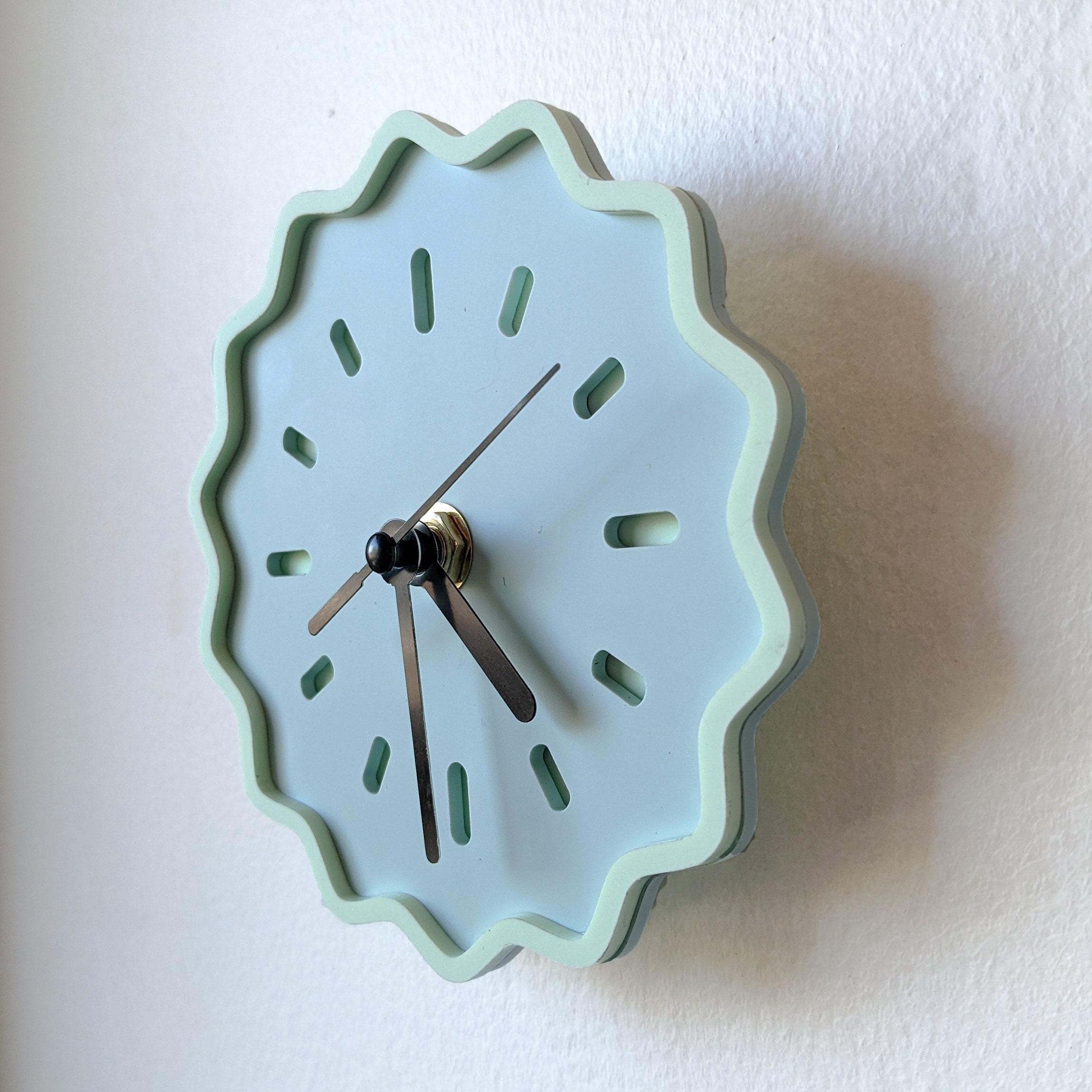 Mini Fluted Geometric Acrylic Wall Clock | Etsy