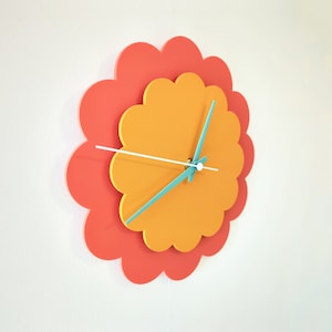 Layered Flower Acrylic Wall Clock - Large - Etsy