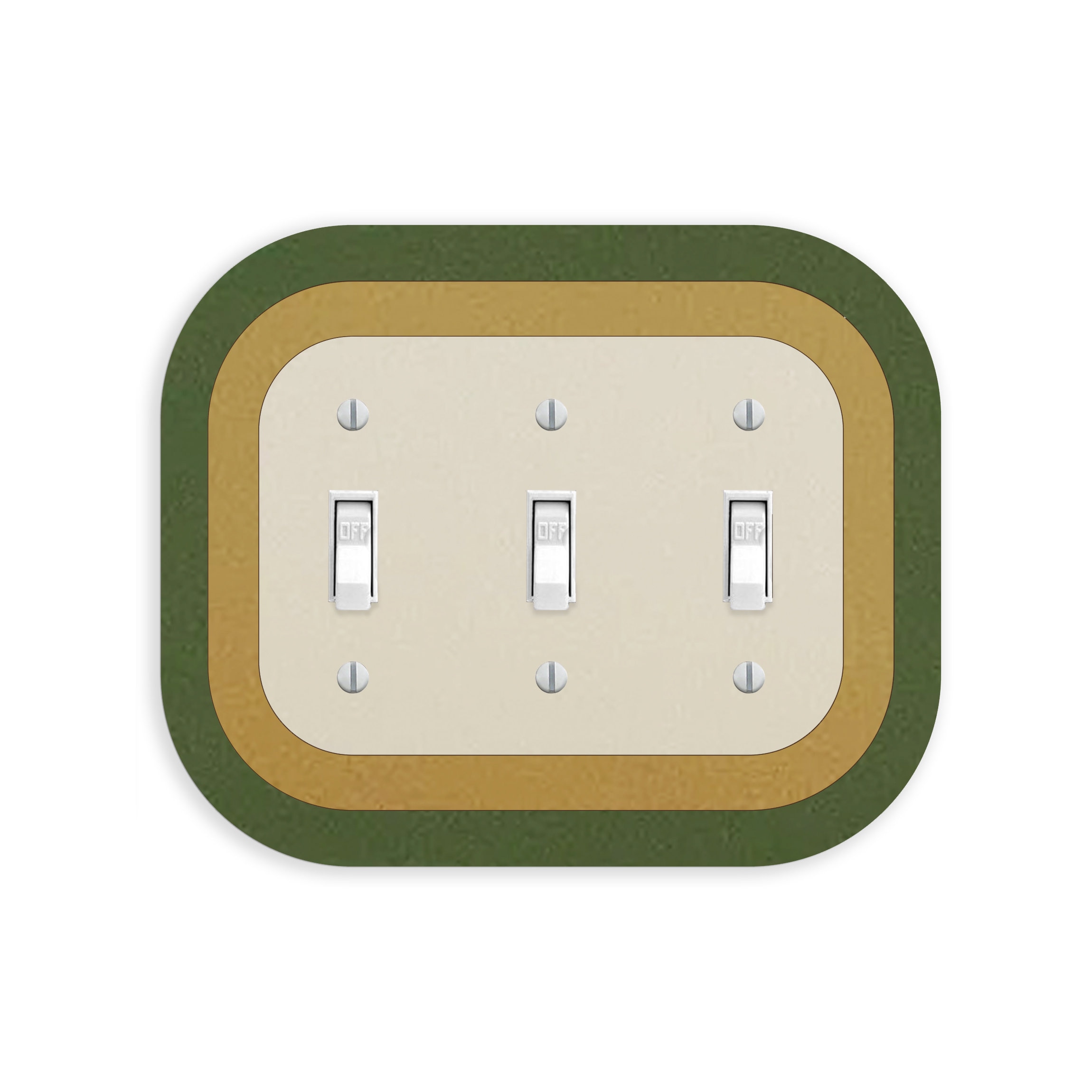Retro Rounded Corner Triple Light Switch Plate Cover - Etsy