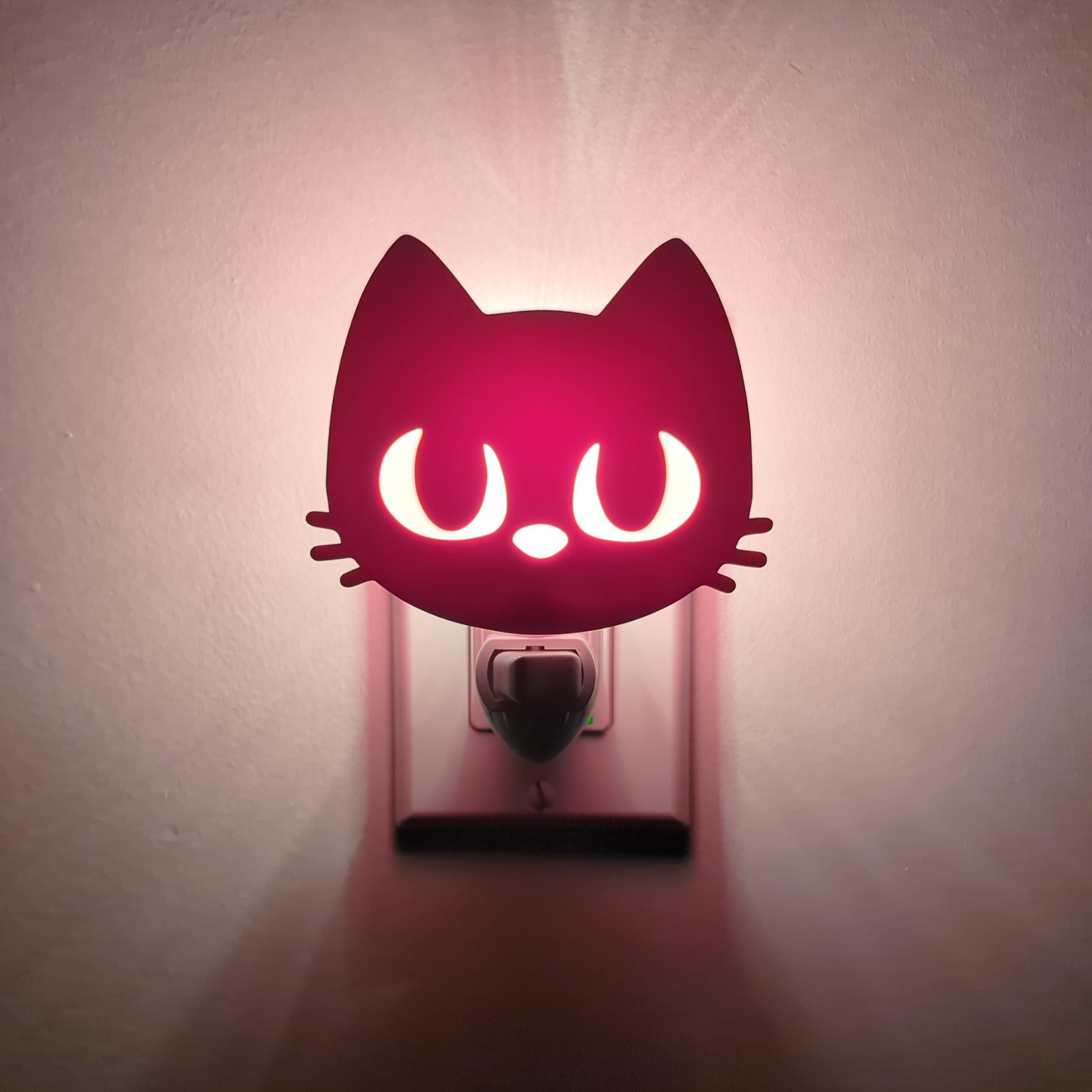 Night Cat - Pink Cordless LED Night Light For Bedroom, Nursery & Kids ...