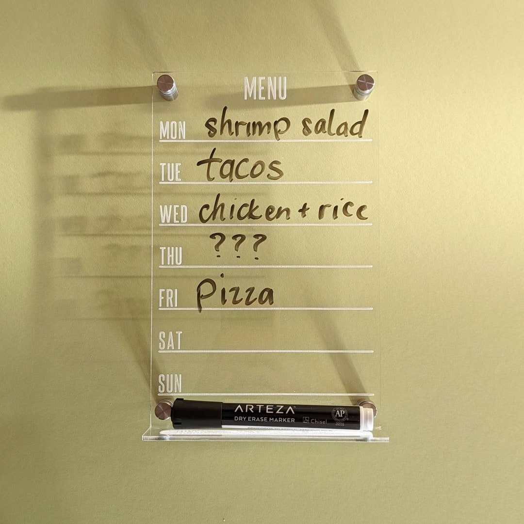 Menu Clear Acrylic Dry Erase Board - Personalizable - Etsy