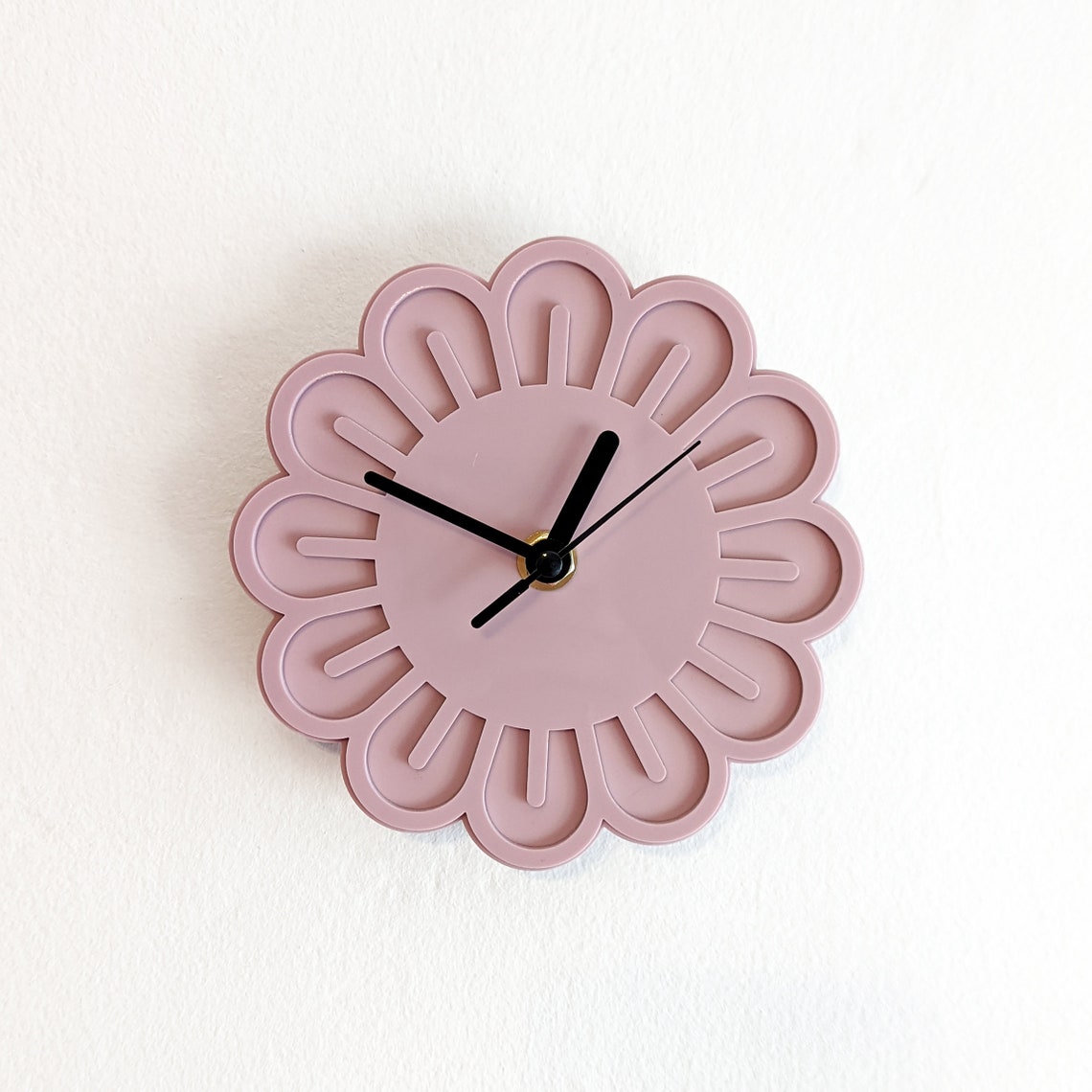 Mini Flower Acrylic Wall Clock | Etsy