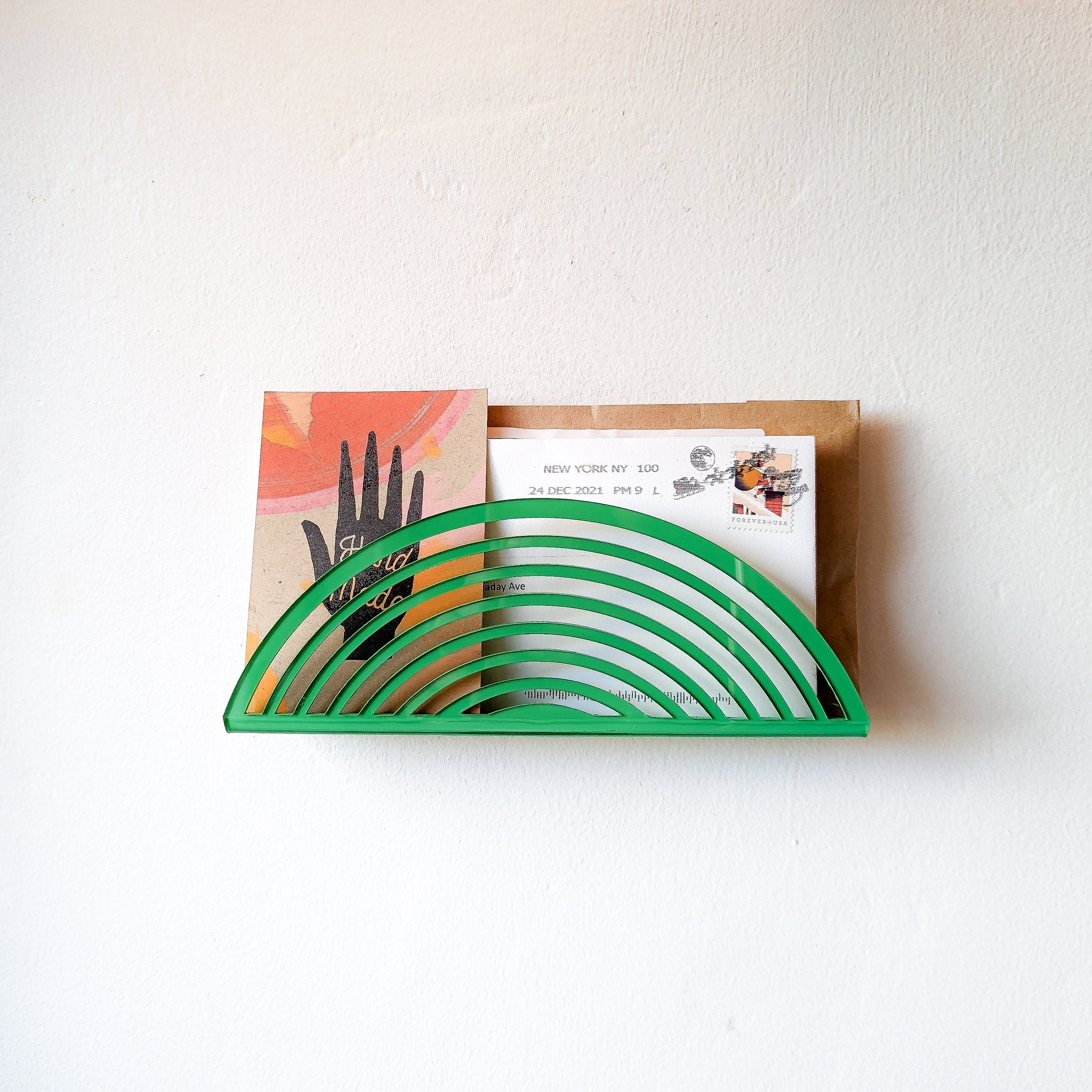 Arch Rainbow Acrylic Wall Mail Holder - Etsy