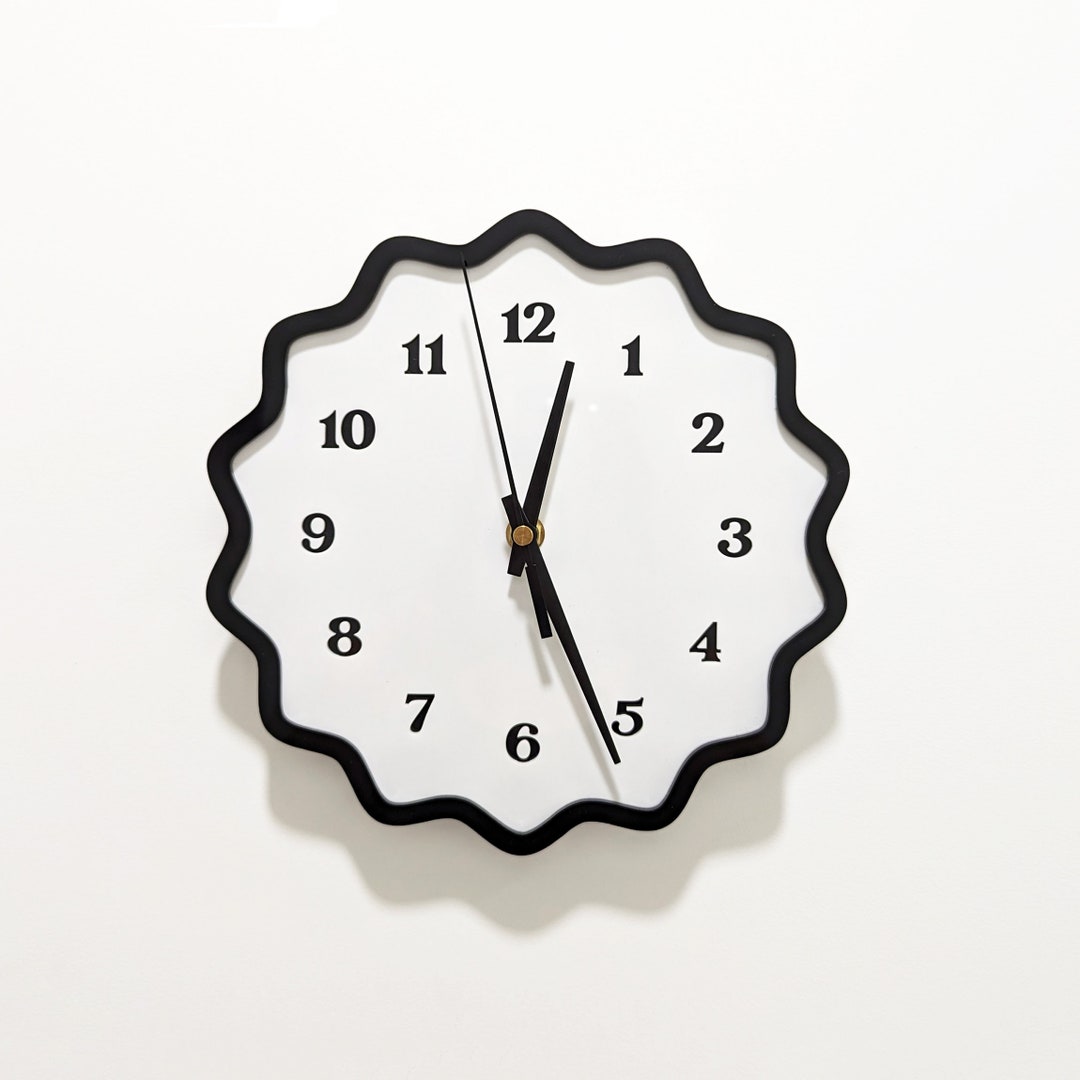 Fluted Geometric Acrylic Wall Clock With Numbers - Etsy