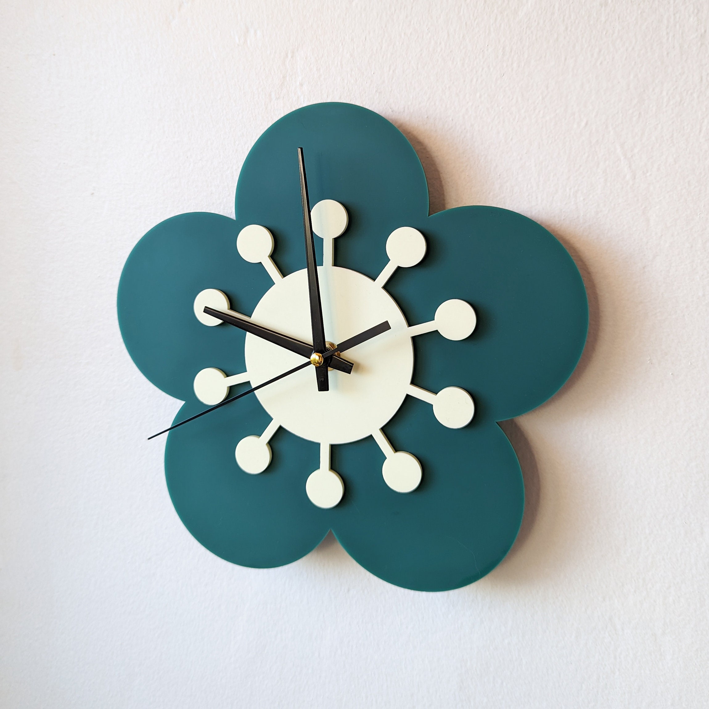 Flower Wall Clock - Etsy
