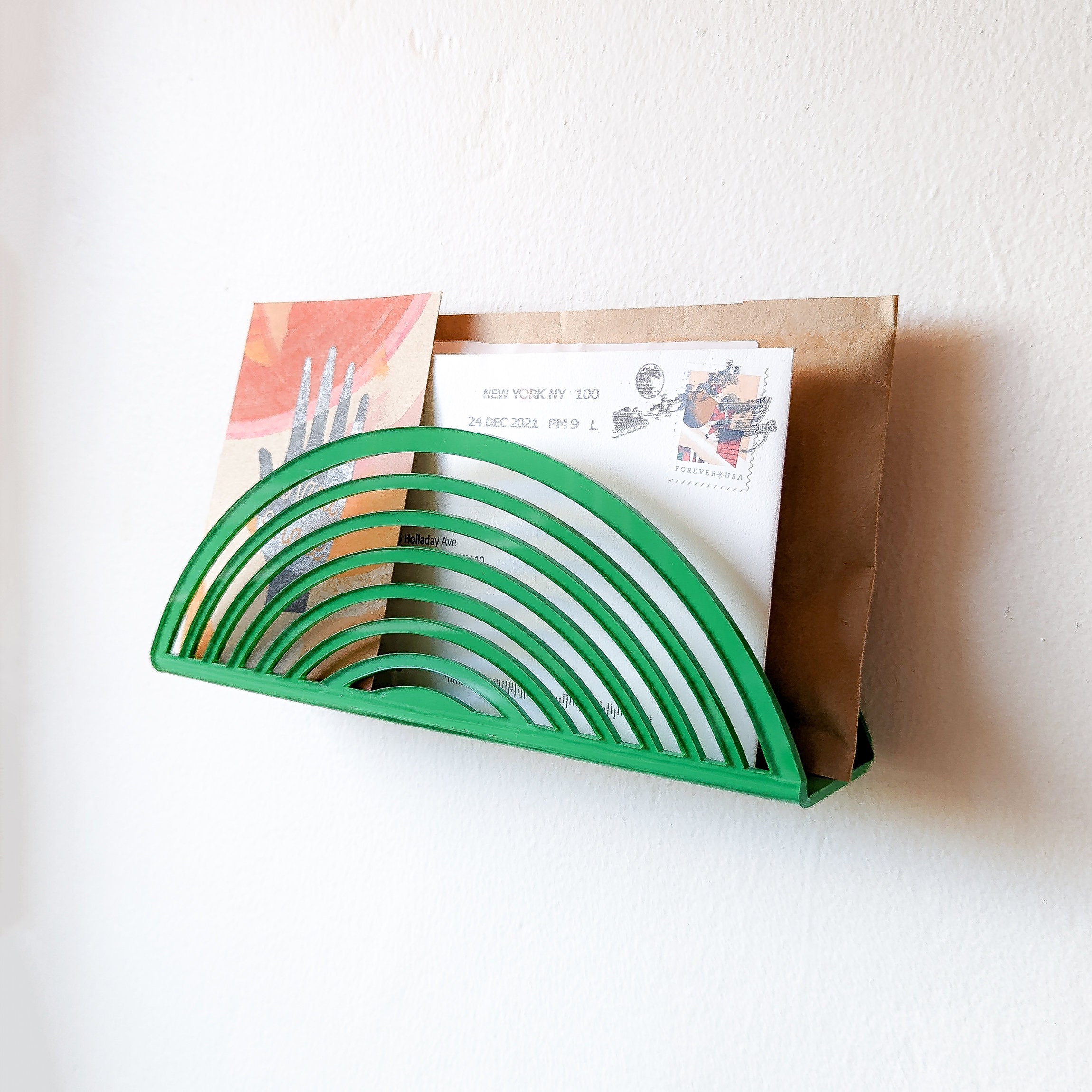 Arch Rainbow Acrylic Wall Mail Holder - Etsy