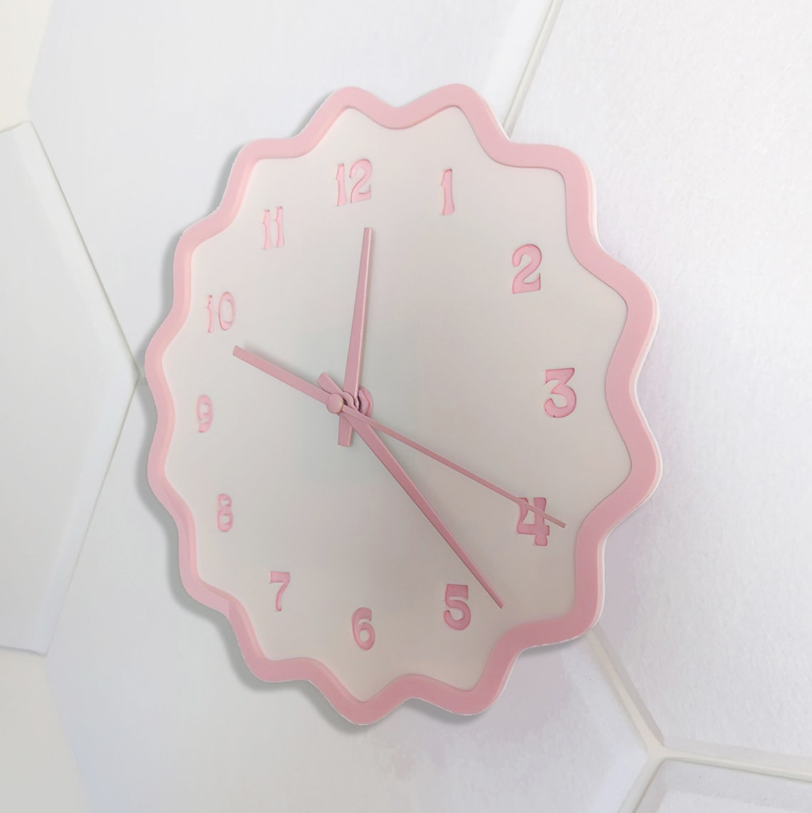Fluted Geometric Acrylic Wall Clock With Numbers - Etsy