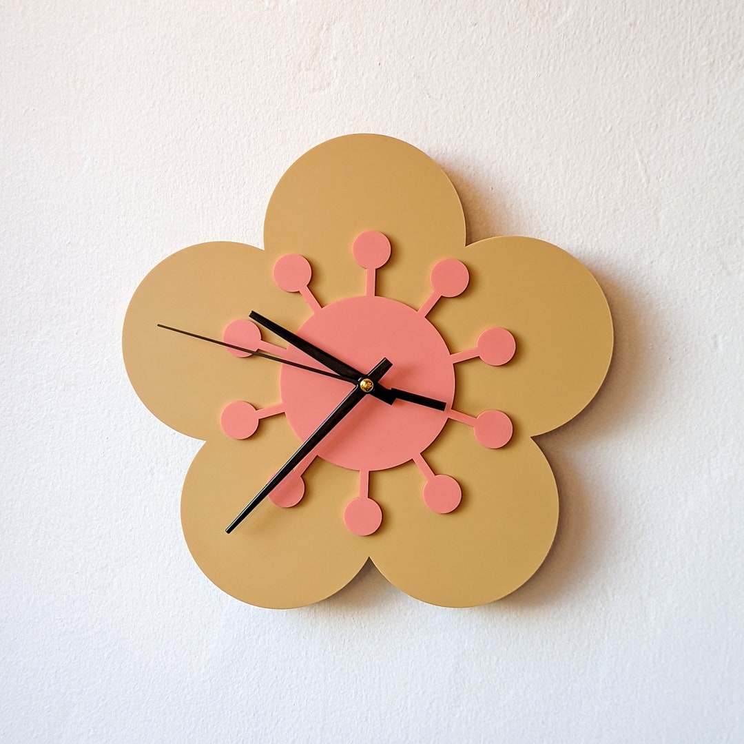 Flower Wall Clock - Etsy