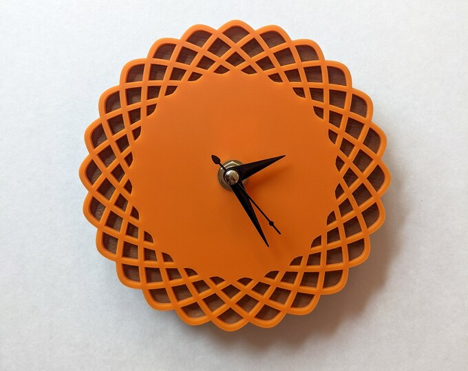Mini Geometric Ellipses Walnut and Acrylic Wall Clock - Etsy