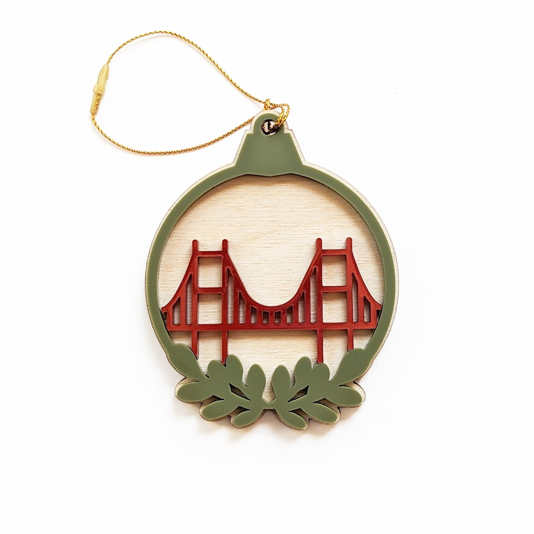 Golden Gate Bridge Laser Cut Ball Ornament - Etsy