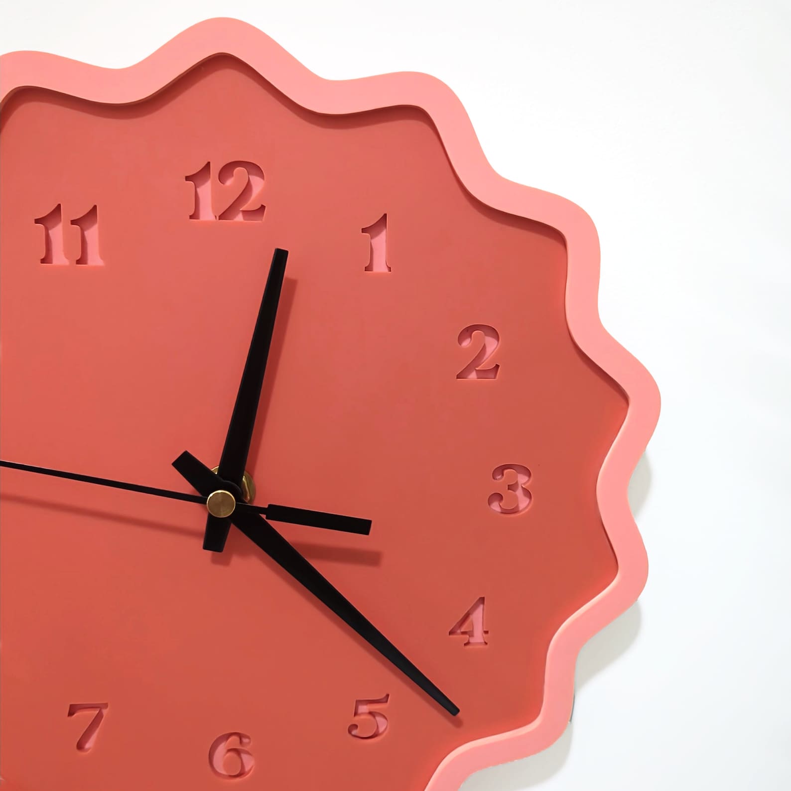 Melon Tones Fluted Geometric Acrylic Wall Clock With Numbers - Etsy