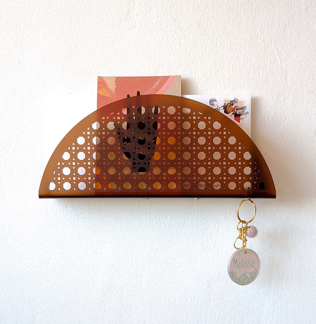 Acrylic Rattan Cane Wall Mail Holder - Etsy
