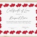 Love Certificate Template Valentines Day Gift for Him or Her - Etsy