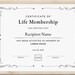 Life Membership Certificate Template Editable Printable - Etsy