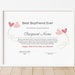 Best Boyfriend Ever Personalized Valentine's Day Gift for Him, Love ...