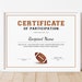 American Football Certificate Template, Editable Football Award ...