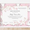 Baby Dedication Certificate Template, Girl Baptism Baby Christening ...