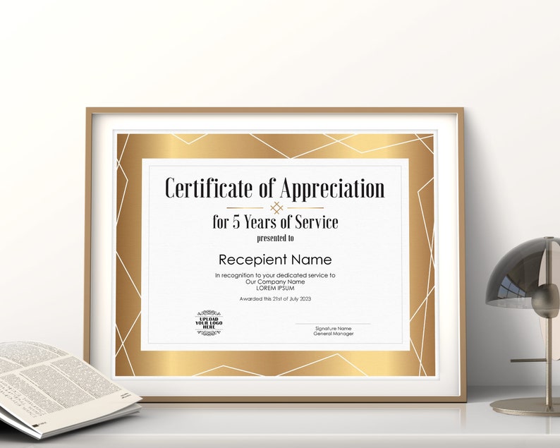 5 Years of Service EDITABLE Certificate of Appreciation | Etsy 5 Years of Service EDITABLE Certificate of Appreciation | Etsy