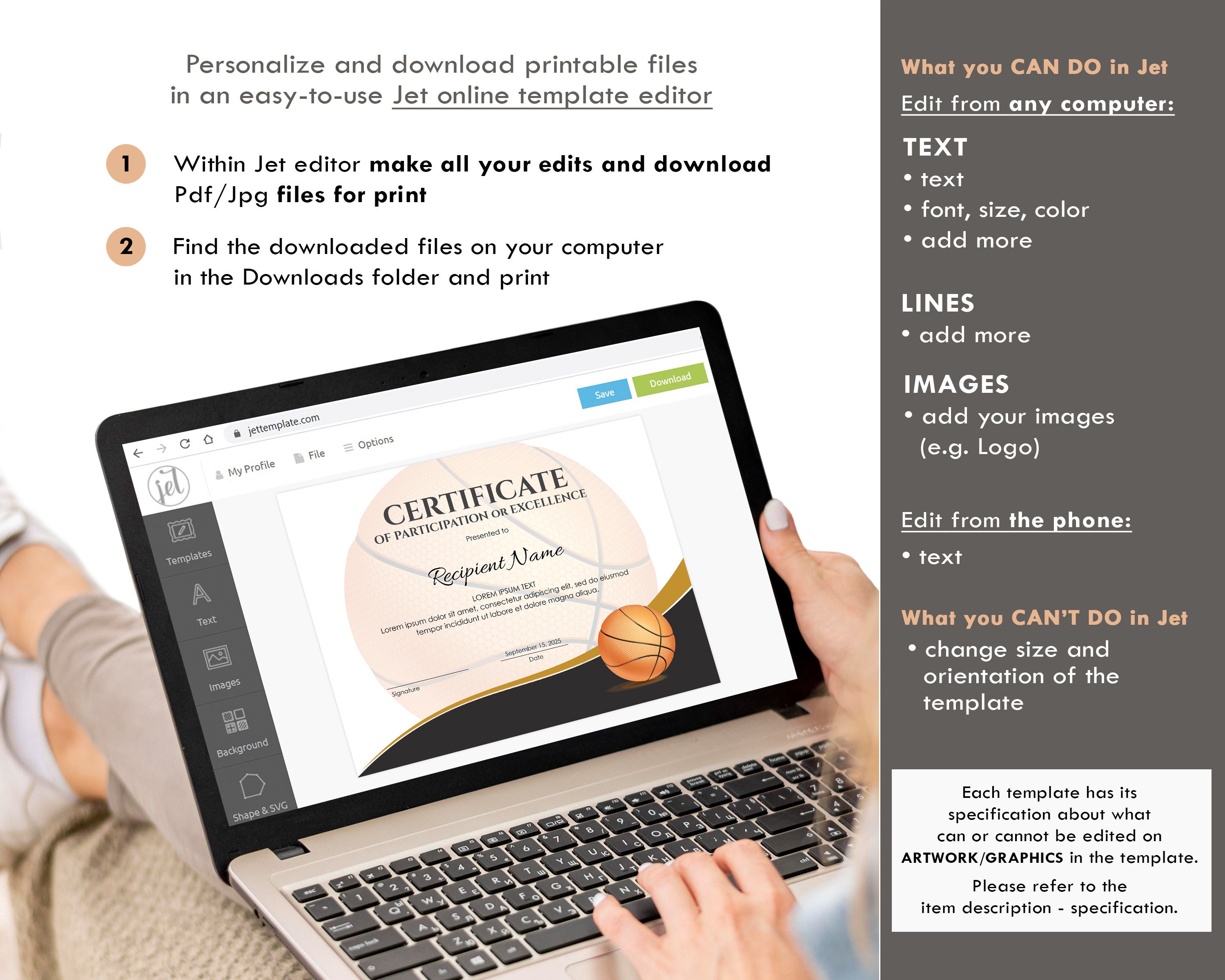 Editable Basketball Certificate Template Sports Certificate - Etsy