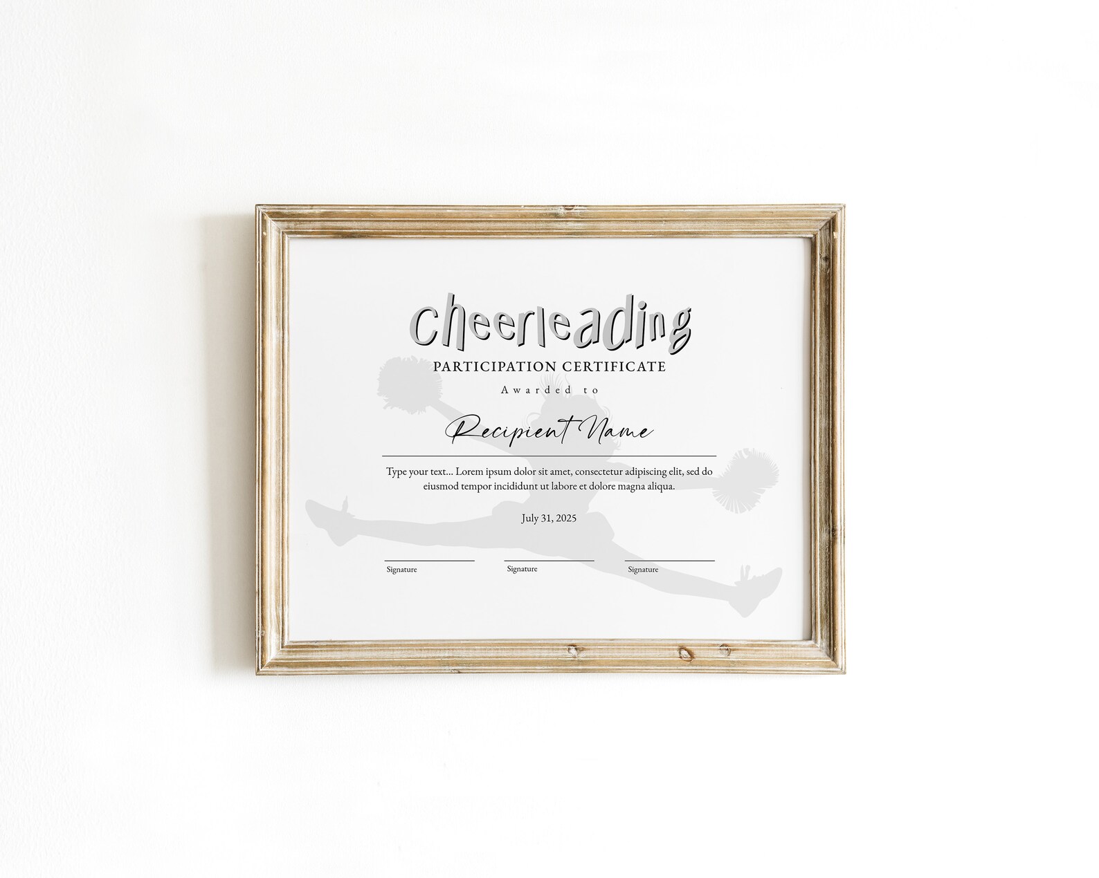 Cheerleading Participation Certificate Template, High School Sports ...