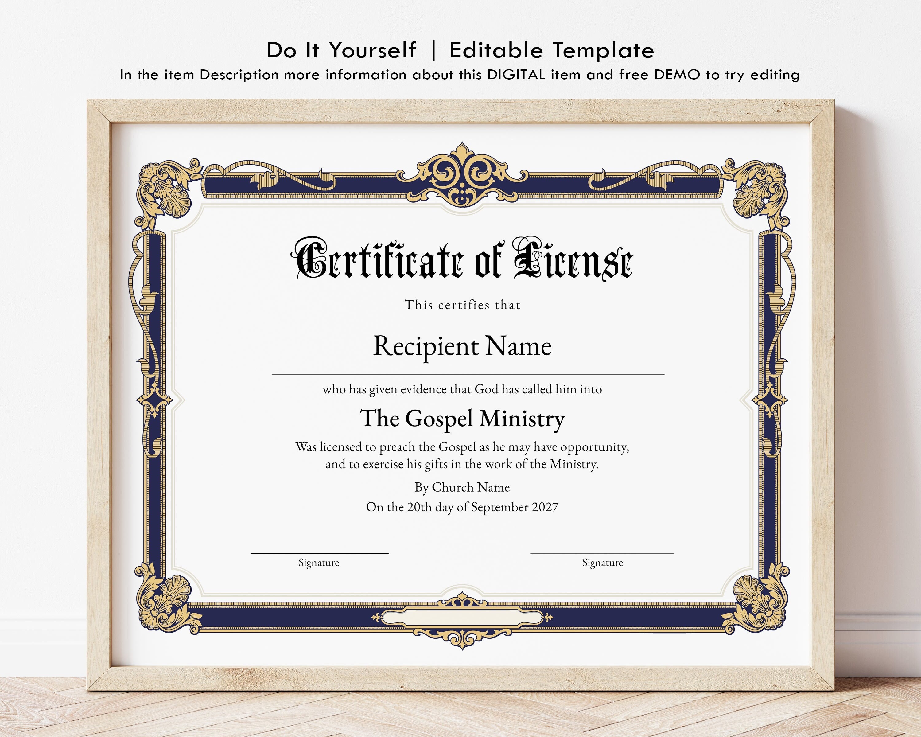 Certificate Of License Template
