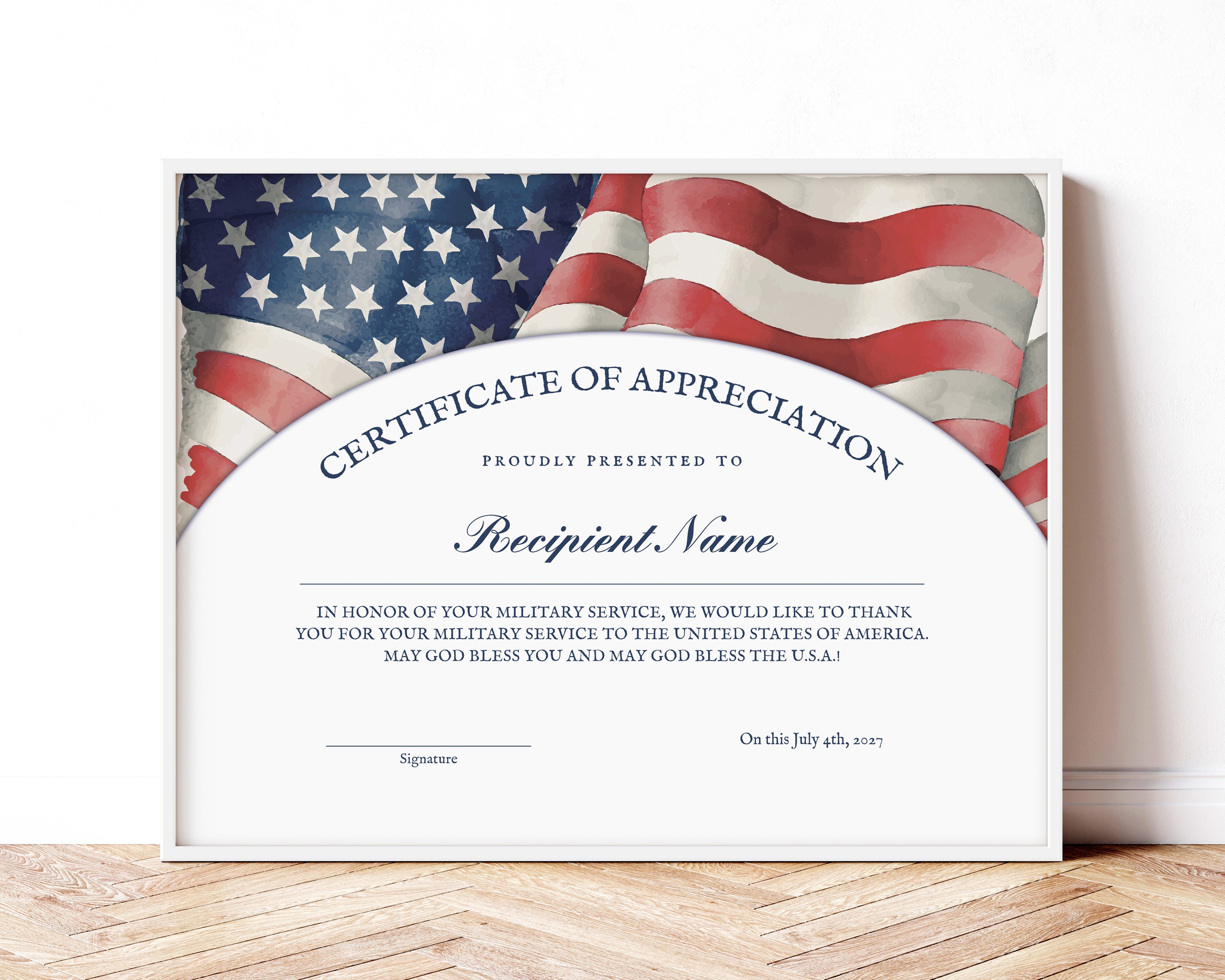 Military Certificate Templates
