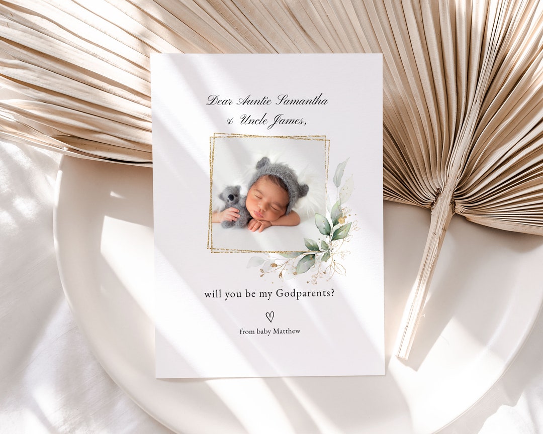 Will You Be My Godparents Proposal Card Template, Editable Godparent ...