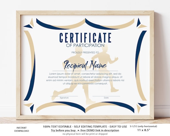 Athletic Certificate