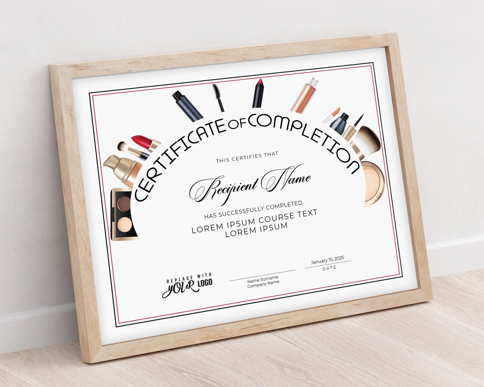 Editable Makeup Course Completion Certificate Template Modern - Etsy