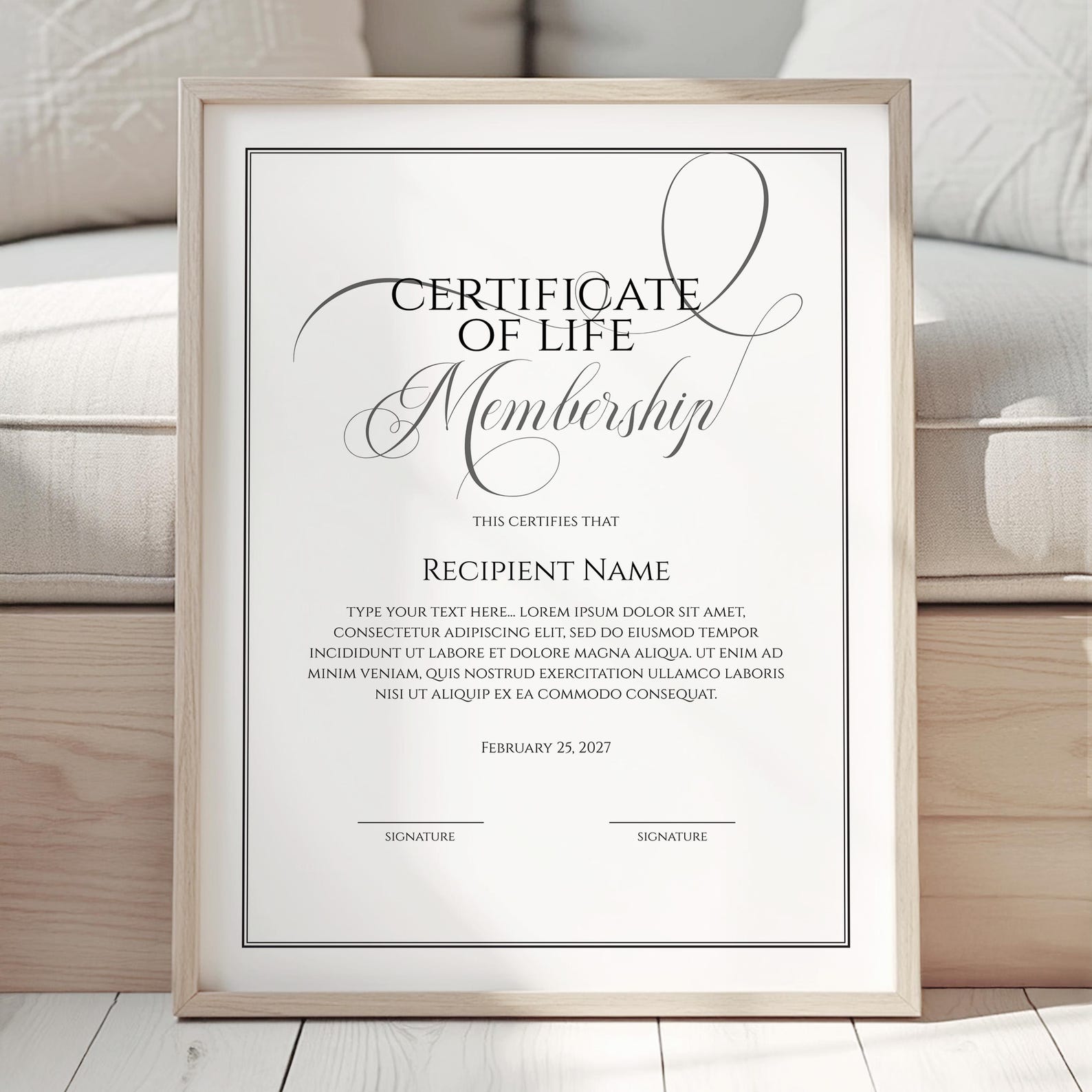 Editable Life Membership Certificate Template, Printable Elegant ...