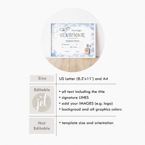 Editable My First Flight Certificate Template Kids Award Certificate ...