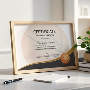 Editable Basketball Certificate Template Sports Award Certificate ...